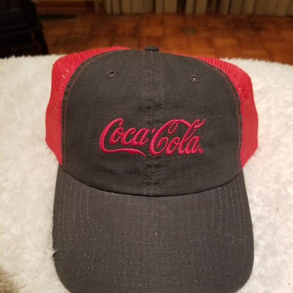 Coca Cola | Accessories | Coca Cola Red Charcoal Snapback Mesh Trucker ...